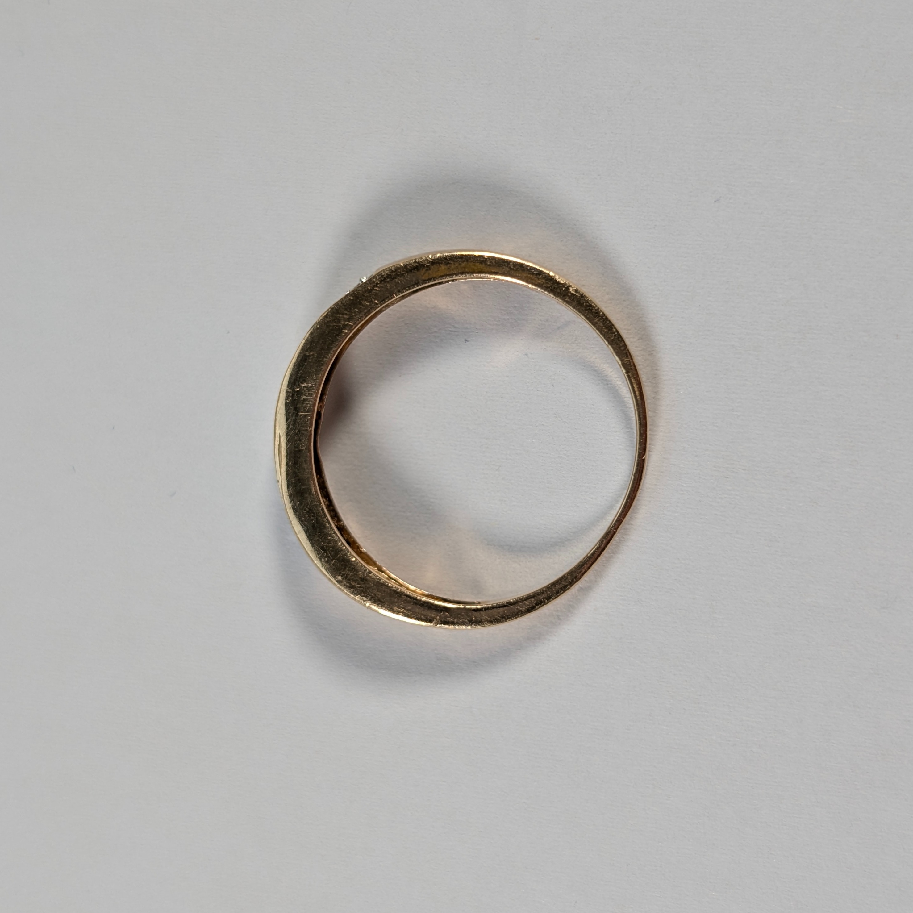 Pre-owned 9ct gold 0.10ct Tiny Diamond Infinity Style Half Band Ring ...